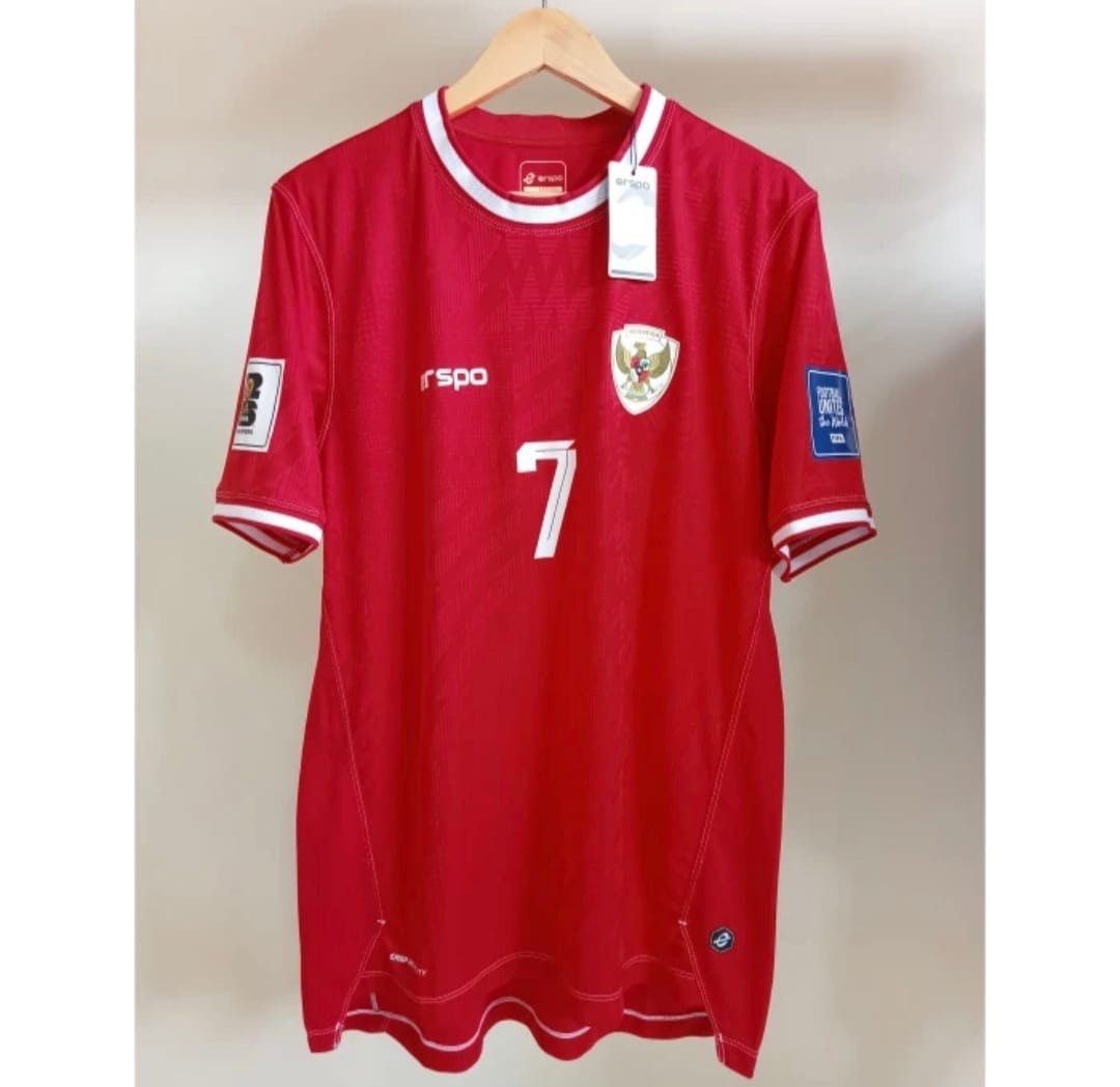 Marselino #7 Timnas Indonesia Home Jersey 2024/2025 Erspo Official ...