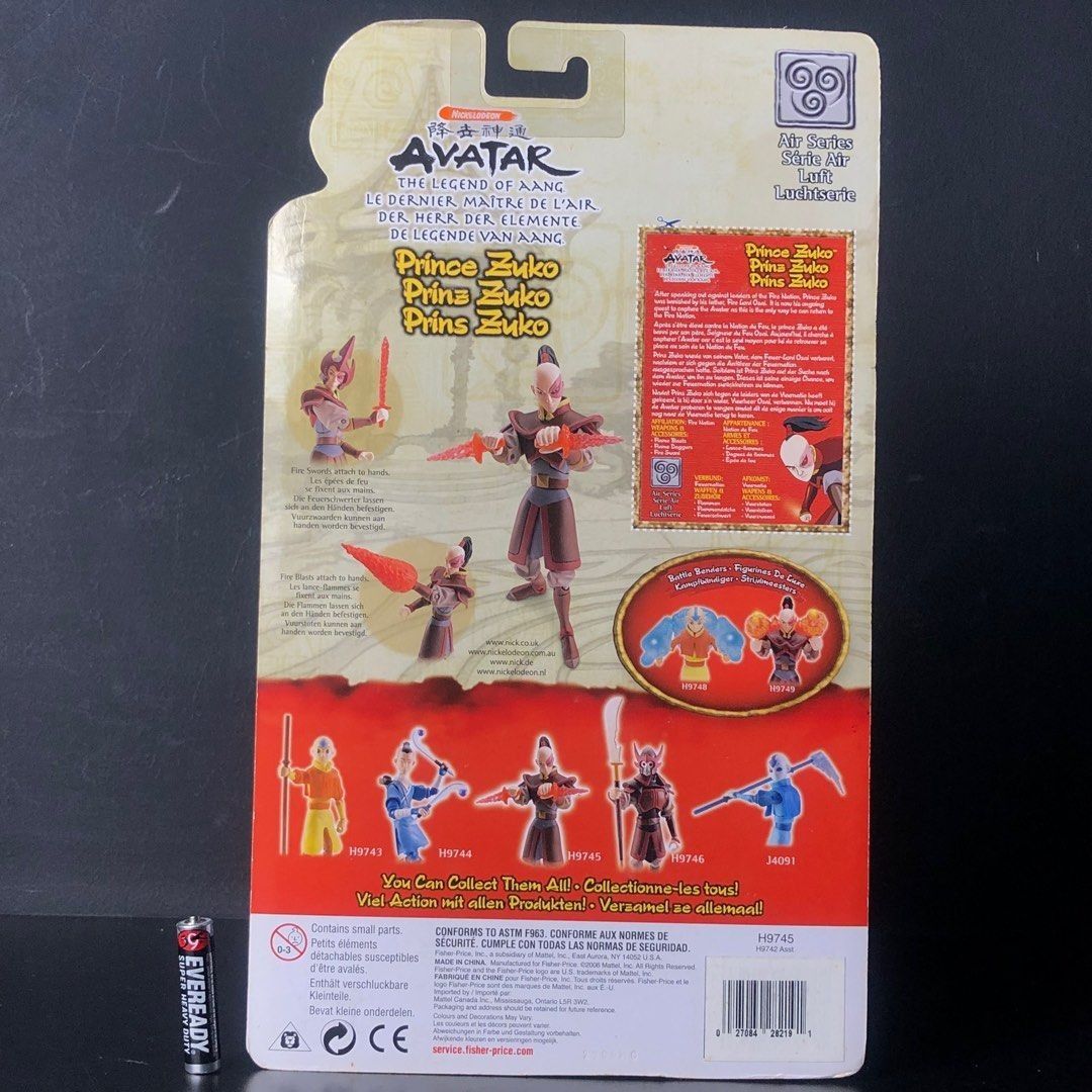 MATTEL Avatar The Legend of Aang Prince Zuko Action Figure Nickelodeon ...