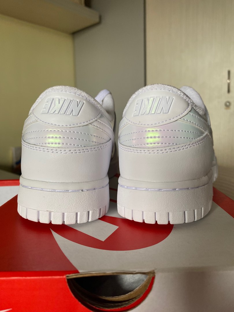 Nike Dunk Low All White, Women's Fashion, Footwear, Sneakers on Carousell