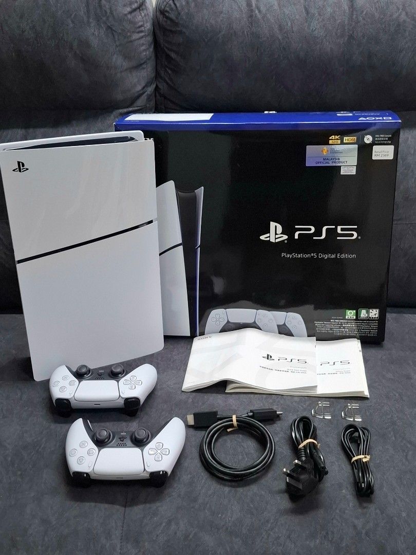 Playstation 5 PS5 Slim Digital Bundle 2 Controller, Video Gaming, Video ...