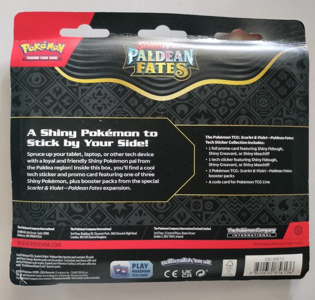 Pokemon TCG Paldean Fates Tech Sticker Collection Greavard Mew EX ...