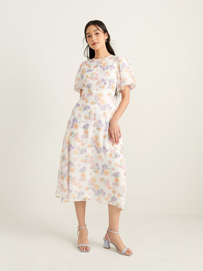 Pomelo floral midi dress, Women's Fashion, Dresses & Sets, Dresses on ...