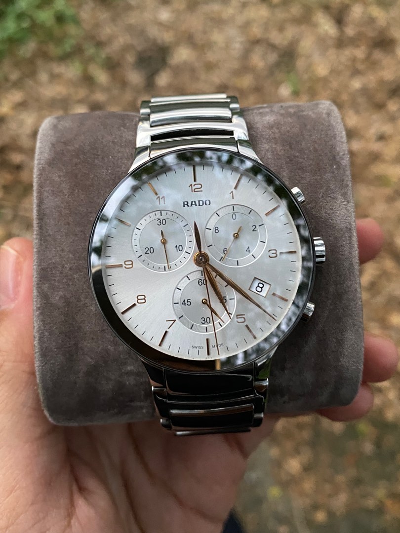 RADO Centrix Chronograph Silver Mens Watch, Luxury, Watches on Carousell