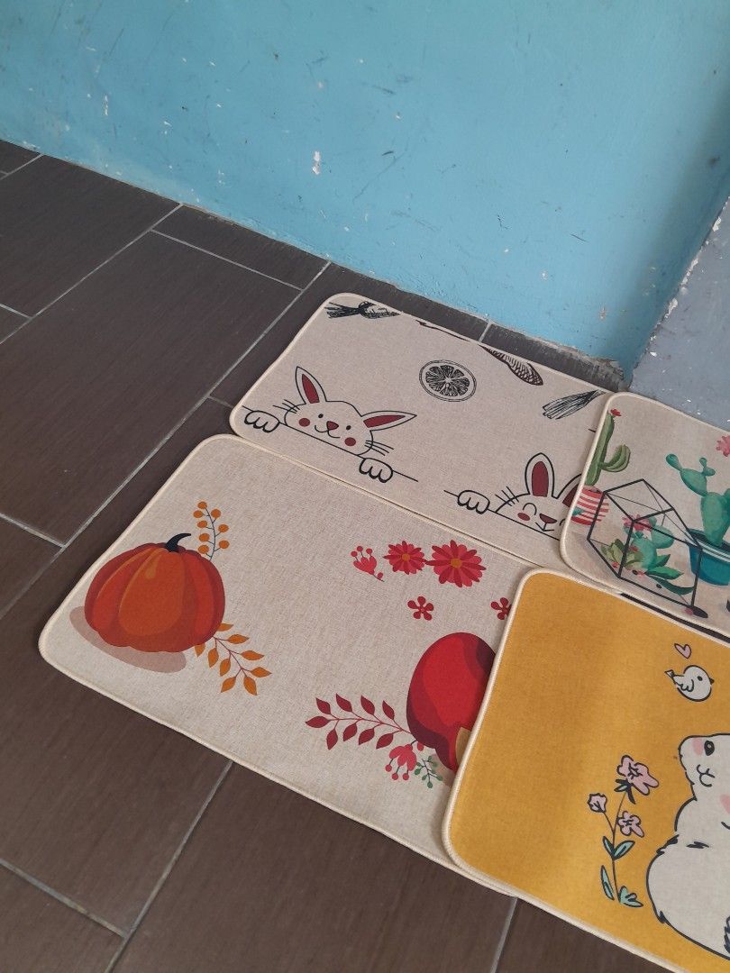 Rubber Mat Assorted Background Motif F36 Length 58cm x Width 38cm ...