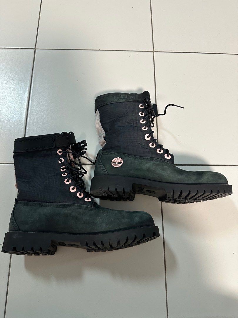 TIMBERLAND 03885NH Black Pink Gaiter Combat Boots Sz 7 High Ltd Edition ...