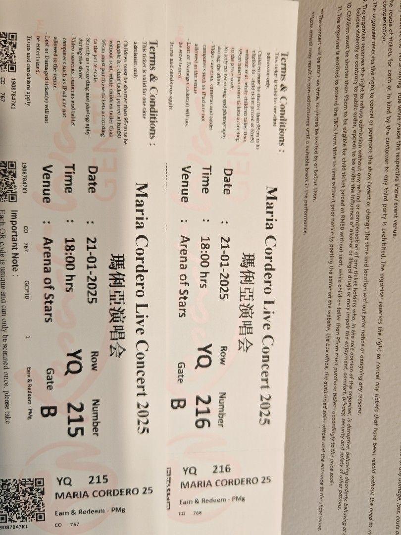 2 VIP Tickets Maria Cordero Live Concert 2025, Tickets & Vouchers, Event Tickets on Carousell