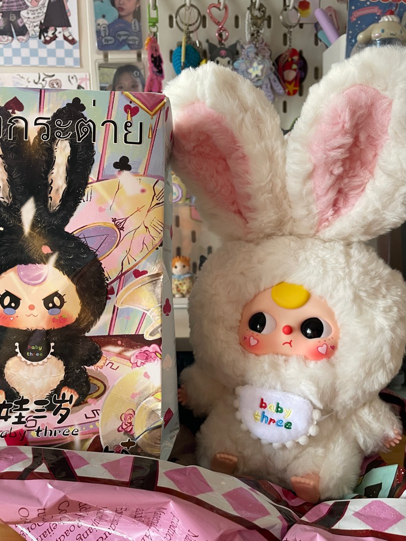 BABY THREE BB3 WHITE LILY RABBIT, Hobbies & Toys, Toys & Games on Carousell