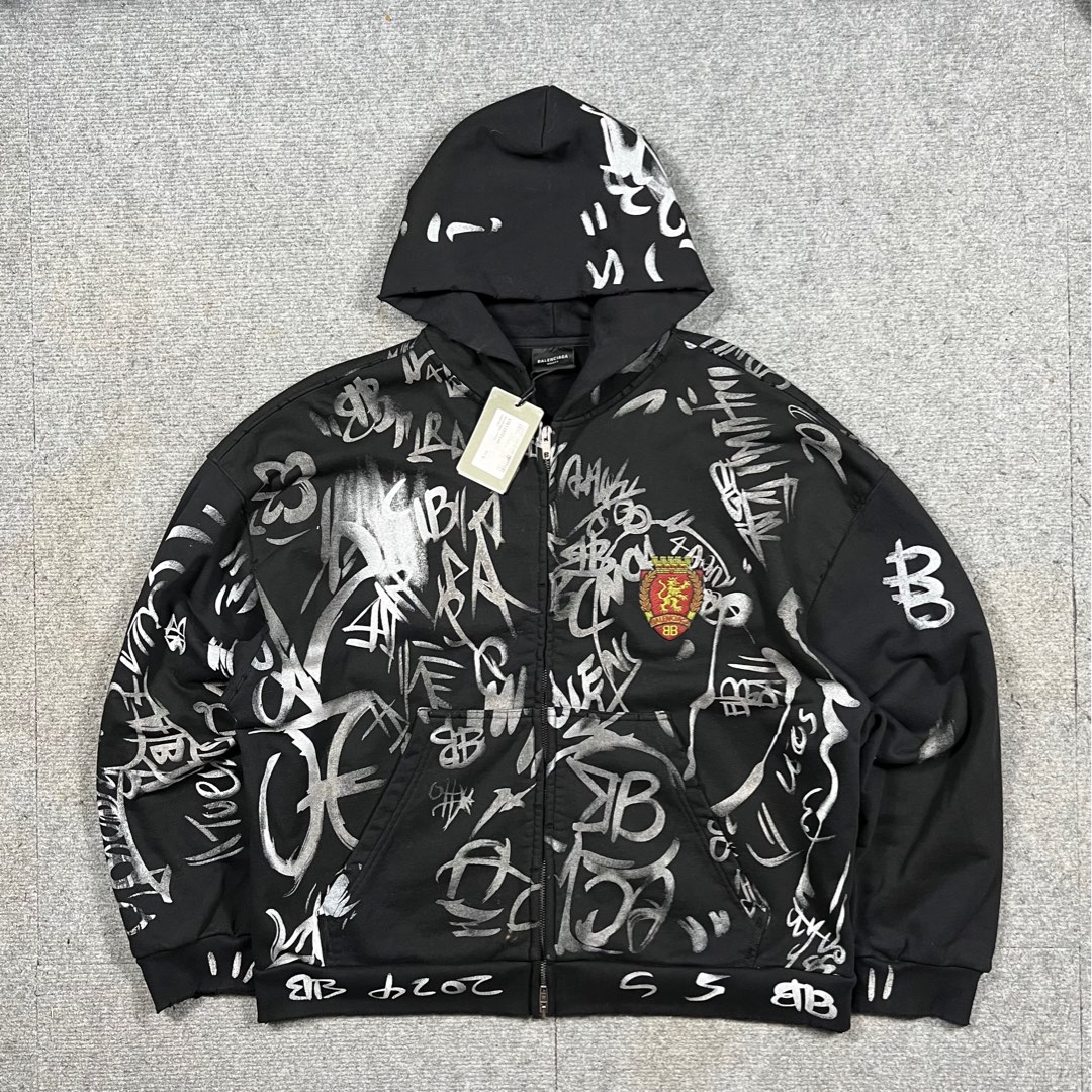 Balenciaga SS24 skater graffiti jacket (authentic), Men's Fashion ...