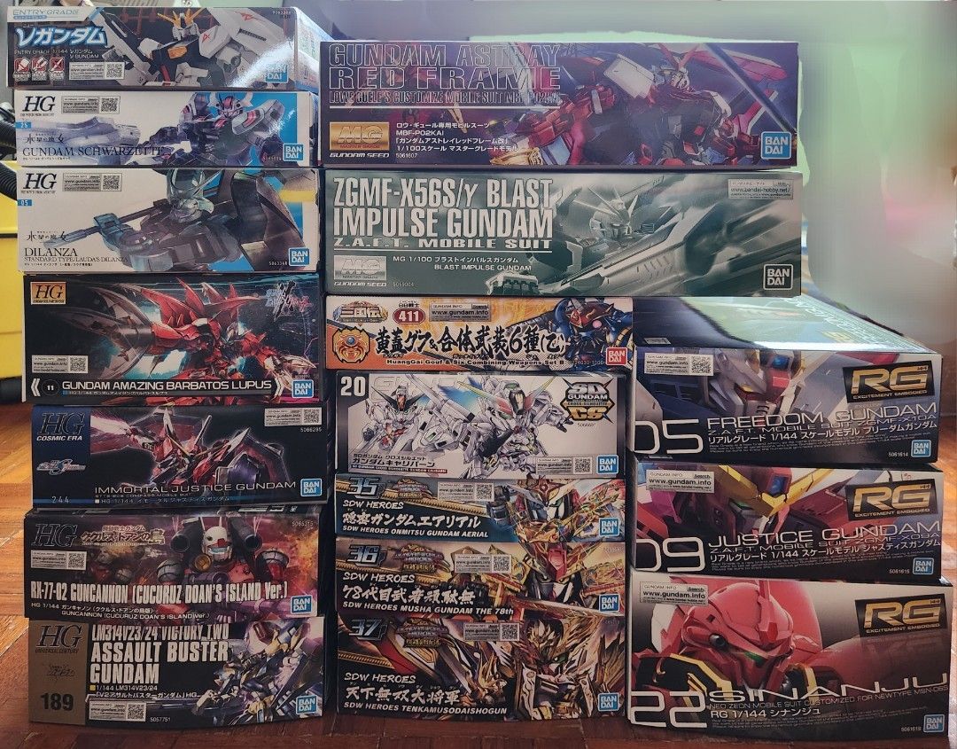 Bandai Backlog MG RG HG EG Gundam Gunpla Model kit, Hobbies & Toys, Toys & Games on Carousell