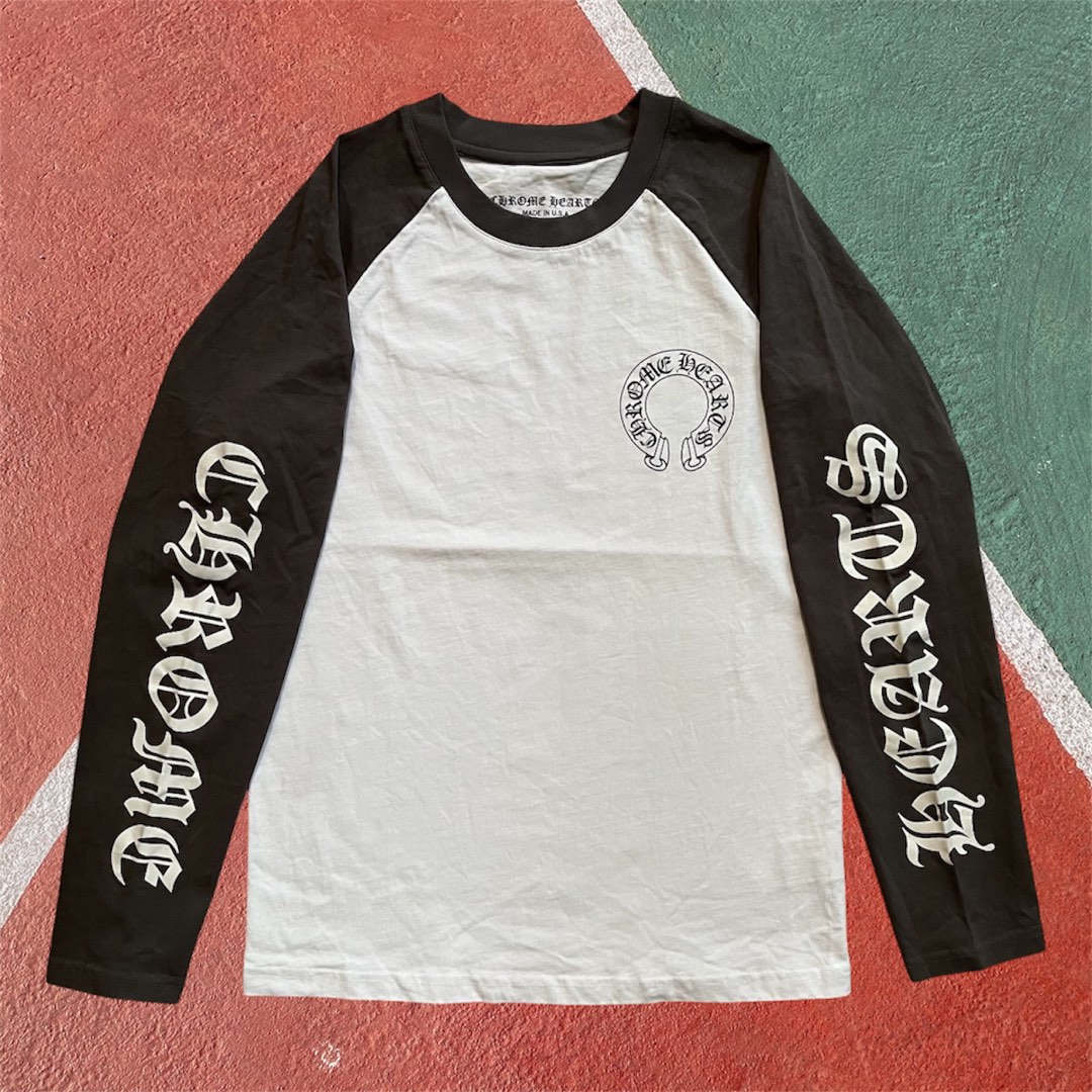 Chrome Hearts 2 Tone Long Sleeve, Men's Fashion, Activewear on Carousell
