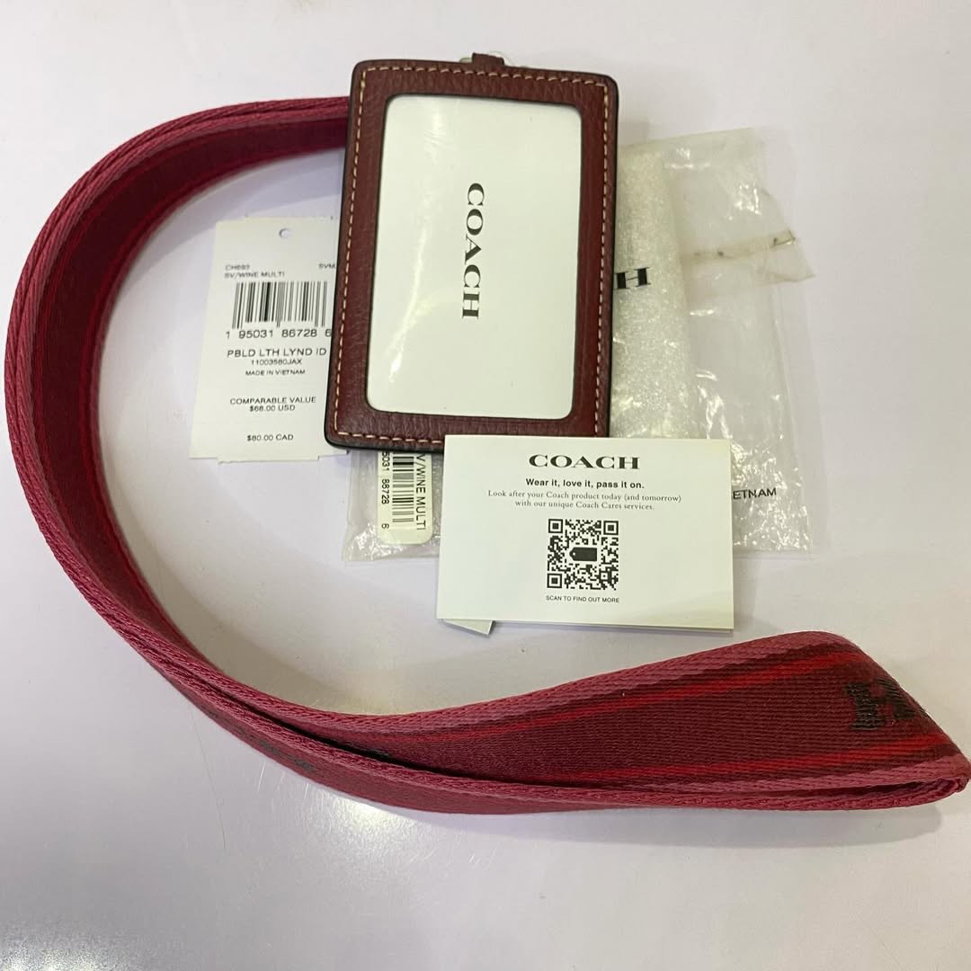 Coach lanyard wine multi, Fesyen Wanita, Aksesoris di Carousell