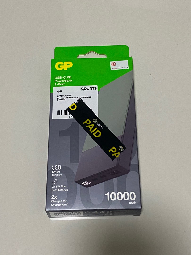 GP USB-C PD Powerbank 3-port 10000mAh Led smart display, Mobile Phones ...