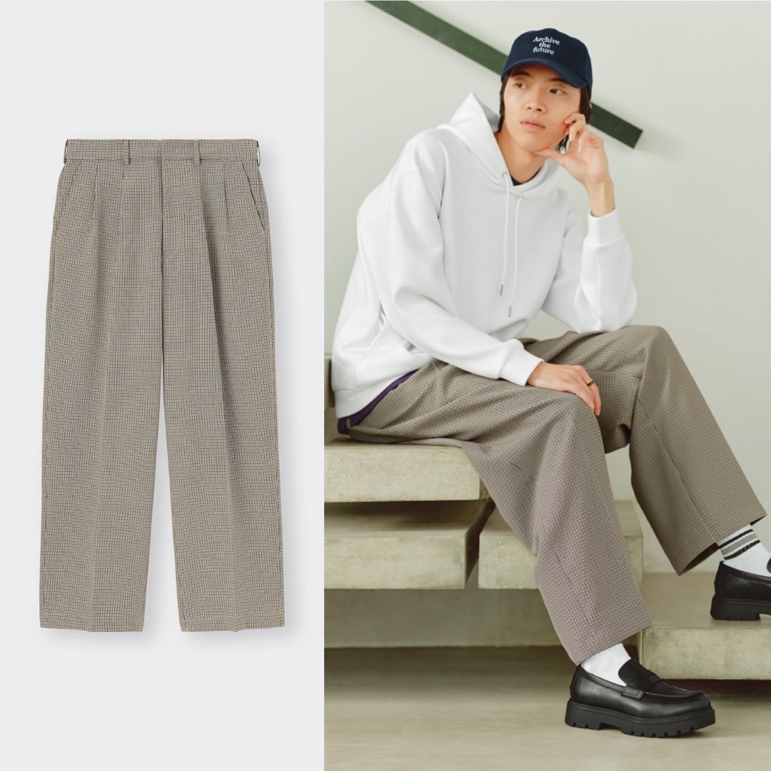 GU (by Uniqlo) baggy slacks, Men's Fashion, Bottoms, Trousers on Carousell