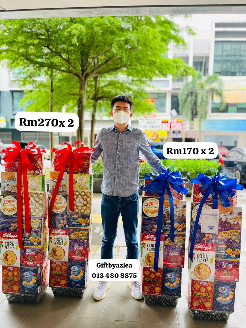 Hamper makanan dan minuman tinggi dan besar, Food & Drinks, Gift ...