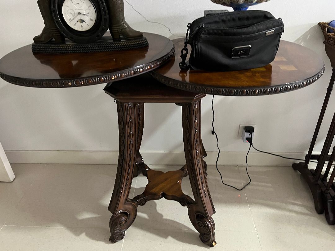 IMPORTED SOLID OAK WOOD SPLIT TABLE AND CAN TWIST BECOME 1 TABLE BRAND ...