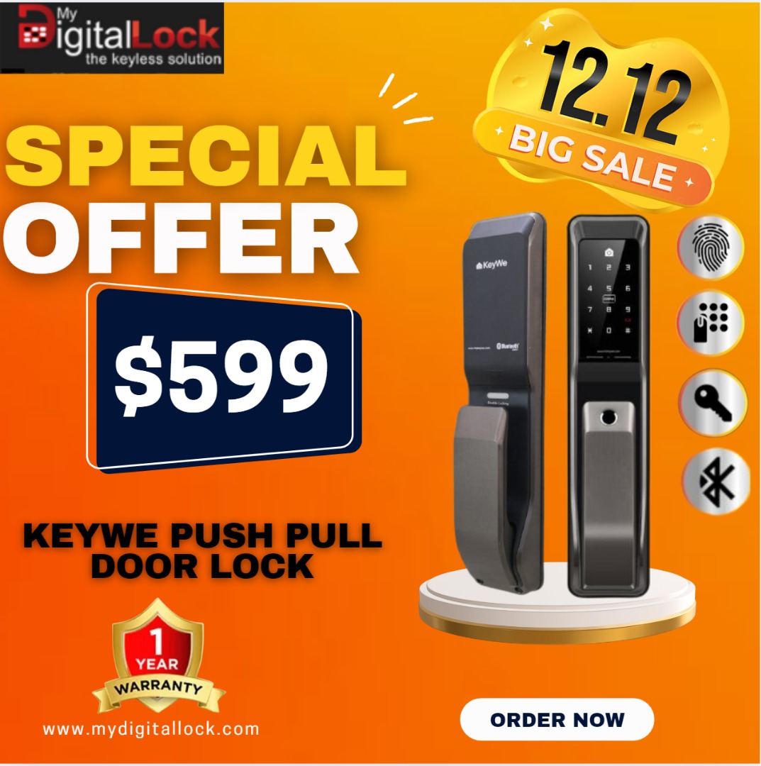 Keywe 360 Smartphone Push Pull Digital Lock (Made in Korea) with Free ...