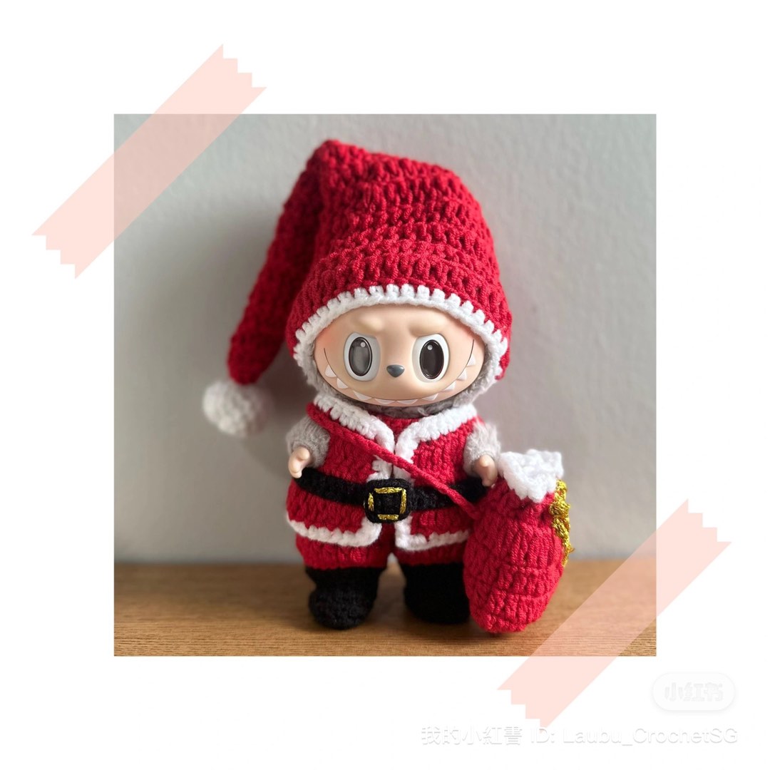 LABUBU CROCHET SANTA CLAUS OUTFIT, Hobbies & Toys, Stationery & Craft ...