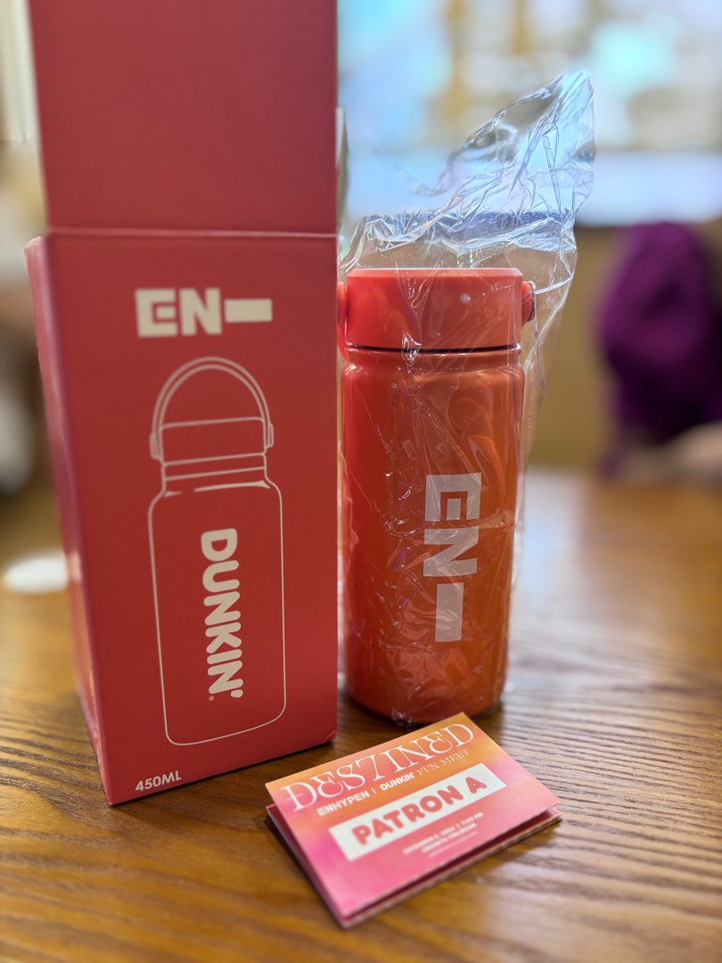 [NEW] Dunkin Collab ENHYPEN Flask Orange, Hobbies & Toys, Memorabilia ...