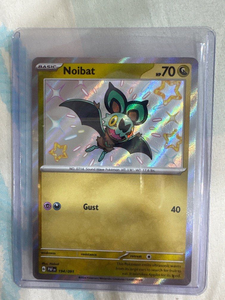Noibat Baby Shiny 194/091 Paldean Fates, Hobbies & Toys, Toys & Games ...