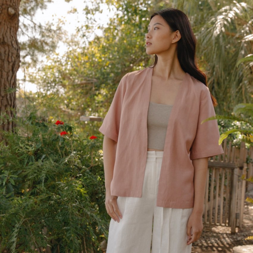 OSN Linen Overshirt, Women's Fashion, Coats, Jackets and Outerwear on ...