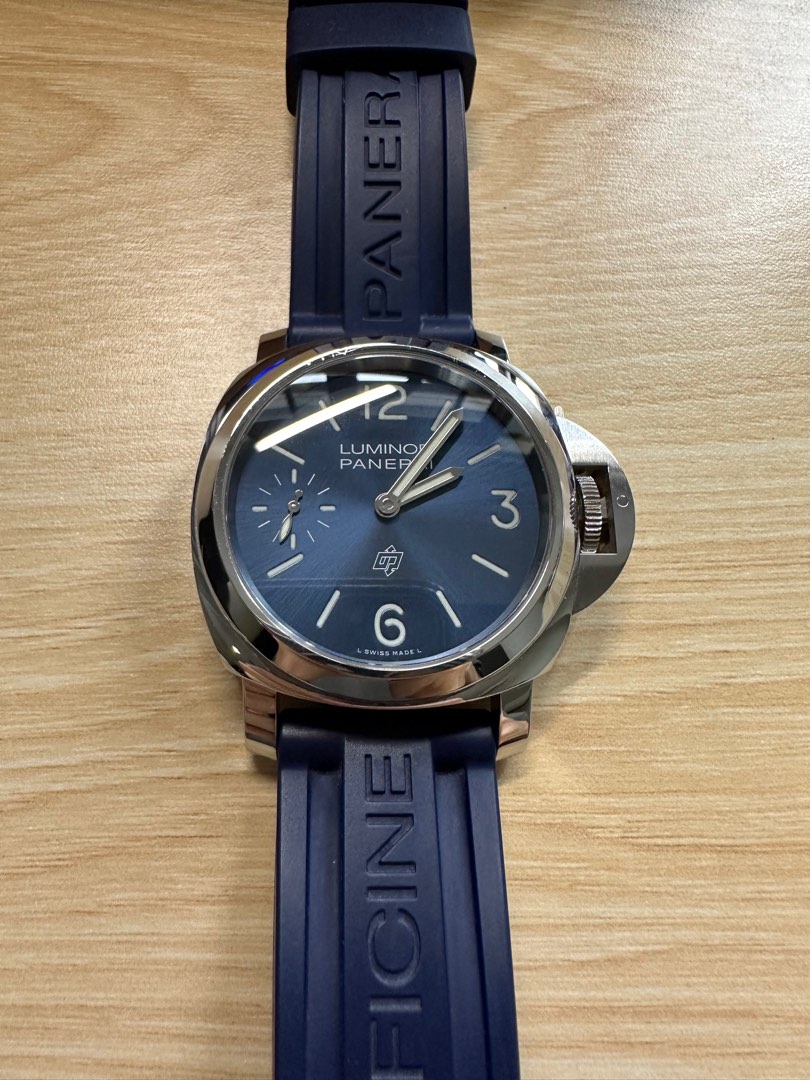 Panerai Marina Luminor Logo Blue Sun-Brushed Dial, Luxury, Watches on ...