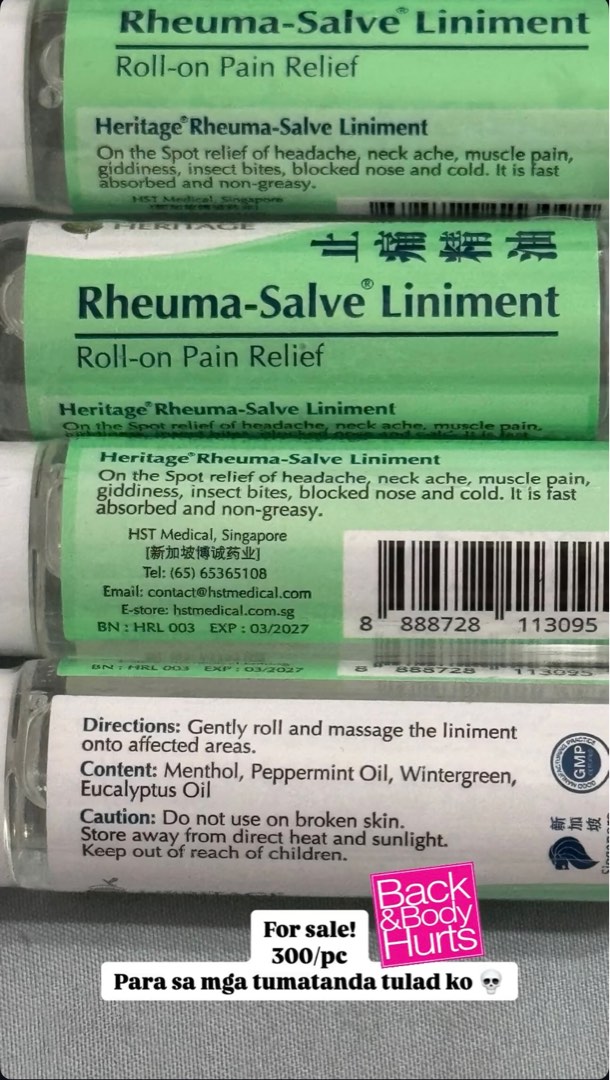 Rheuma - Salve Liniment, Beauty & Personal Care, Bath & Body, Body Care ...
