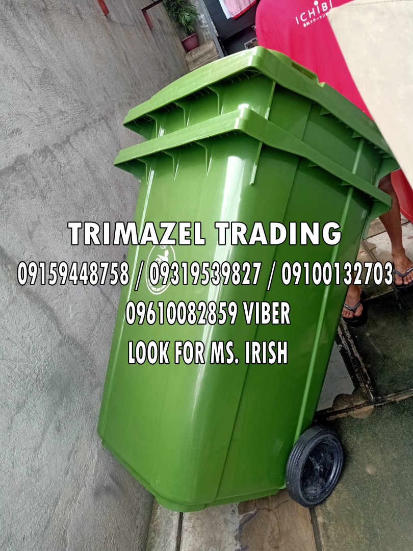 rolling trash bin 360 liters, Furniture & Home Living, Cleaning ...