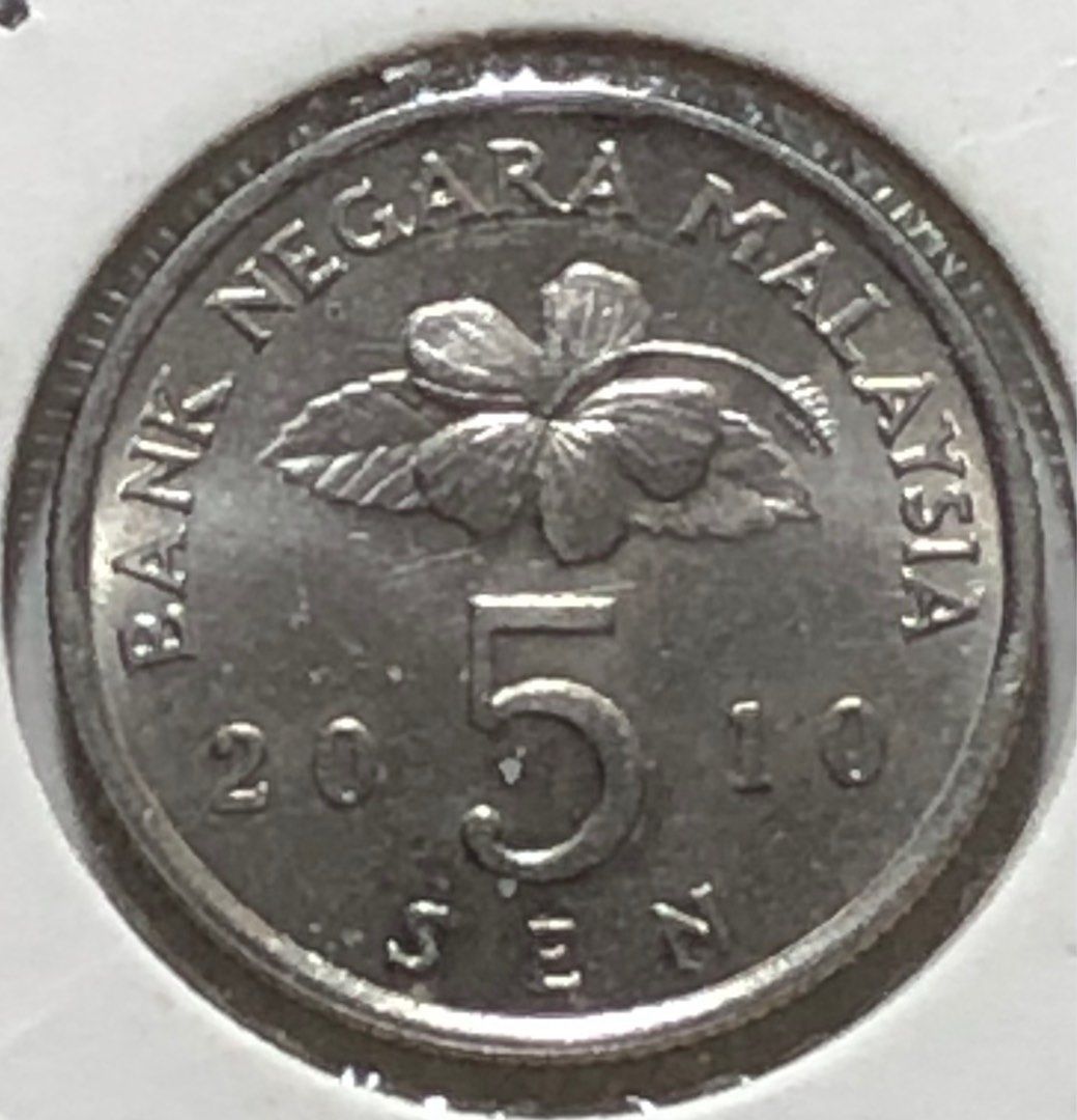 Syiling 5 Sen 2010 ( UNC ) 2nd Series Malaysia Bunga Raya, Hobbies ...