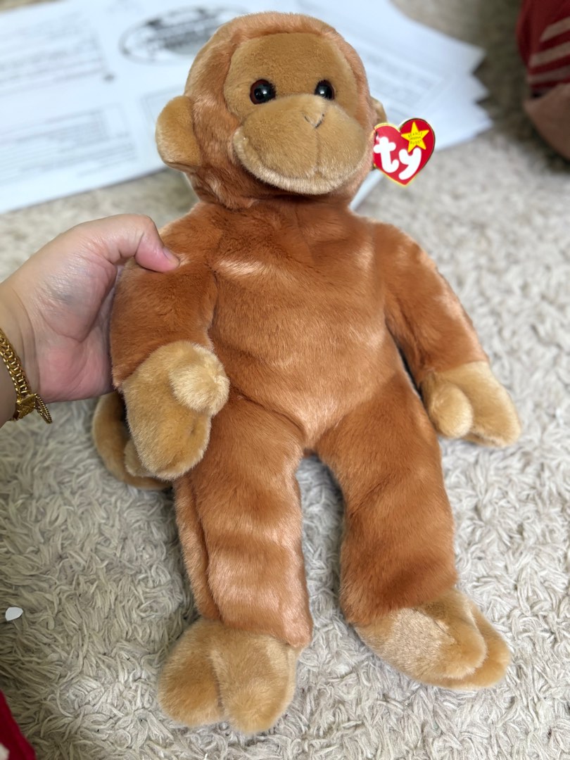 Ty Beanie Buddy BONGO The Monkey Large Mint with Tags Stuffed Plush Toy ...