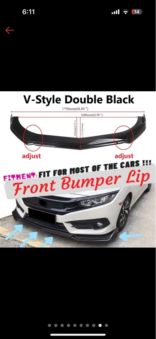 Universal Front Lip, Auto Accessories on Carousell