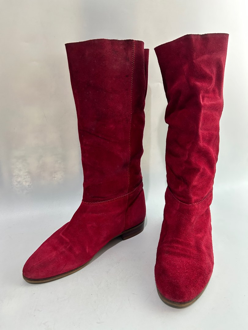 YOSHI Red Boots, Women's Fashion, Footwear, Boots on Carousell