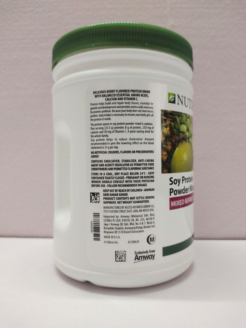 AMWAY NUTRILITE MIXED BERRIES FLAVOR SOY PROTEIN POWDER MIXED, Health ...