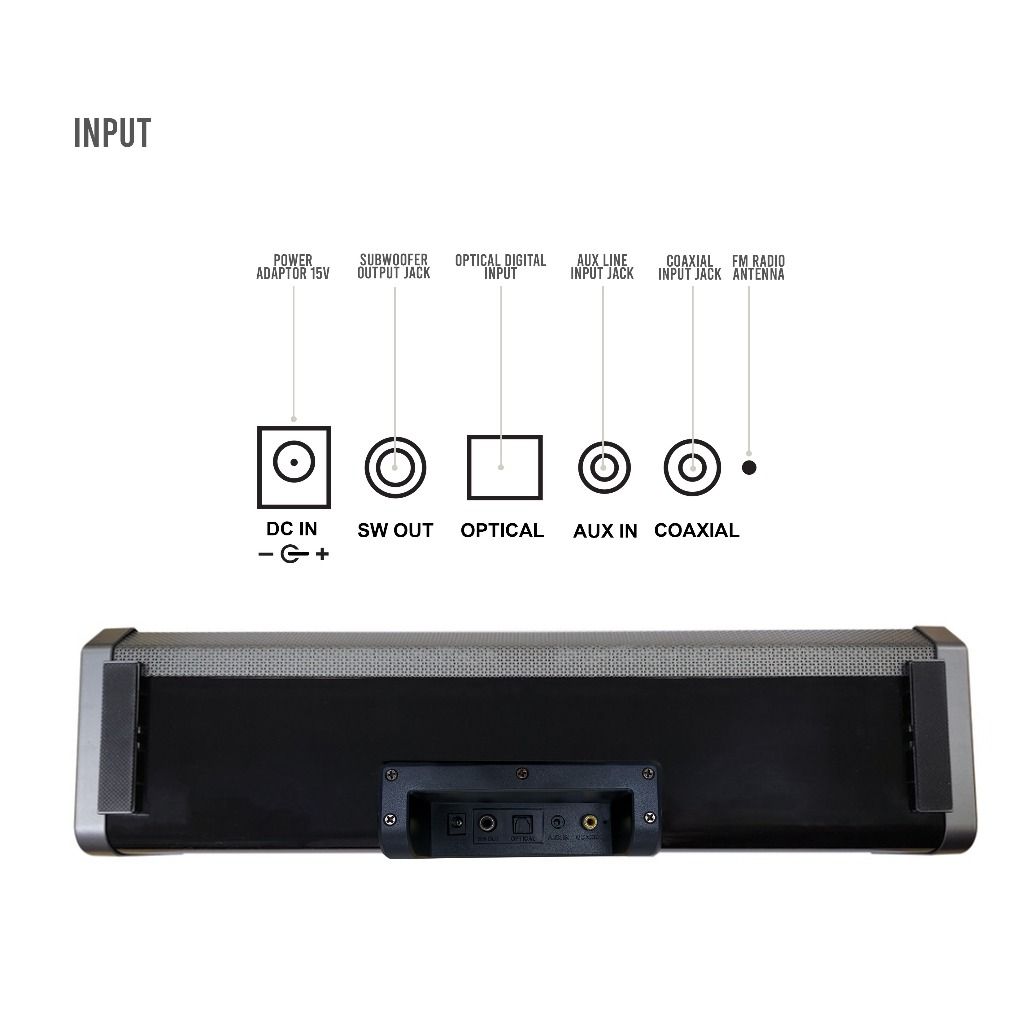 [FREE DELIVERY] HYPERBAR 1100 with Soundbar Subwoofer Bluetooth FM ...