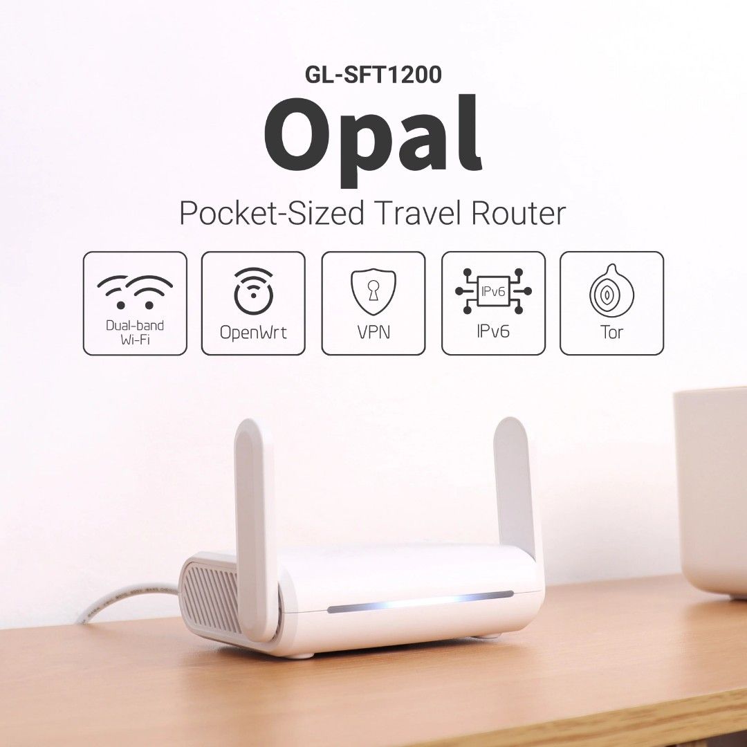 GL.iNet GL-SFT1200 Opal Secure Travel WiFi router, Computers & Tech ...