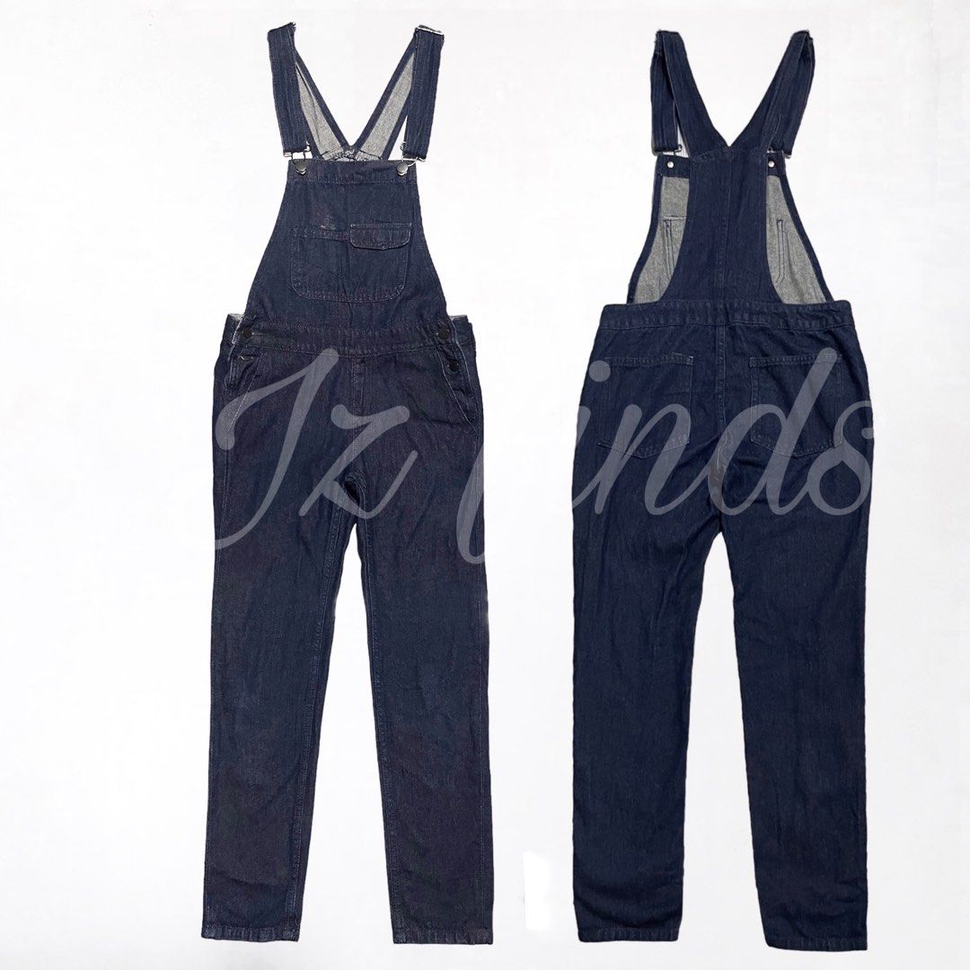 GU UNIQLO Overalls Salopette Denim Jumpsuit- Small, Women's Fashion ...