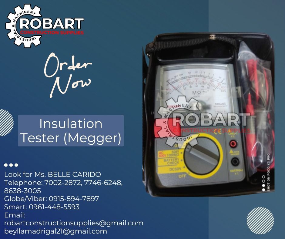 Insulation Tester (Megger), Commercial & Industrial, Construction Tools ...