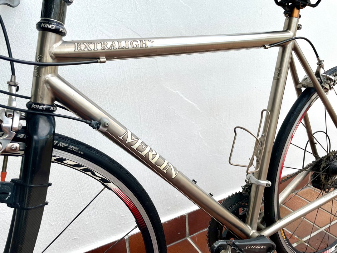 Legendary Merlin Extralight Titanium Road Bike with carbon fibre forks ...