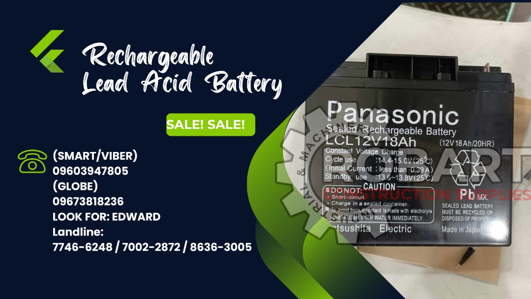 Rechargeable Lead Acid Battery, Commercial & Industrial, Construction ...
