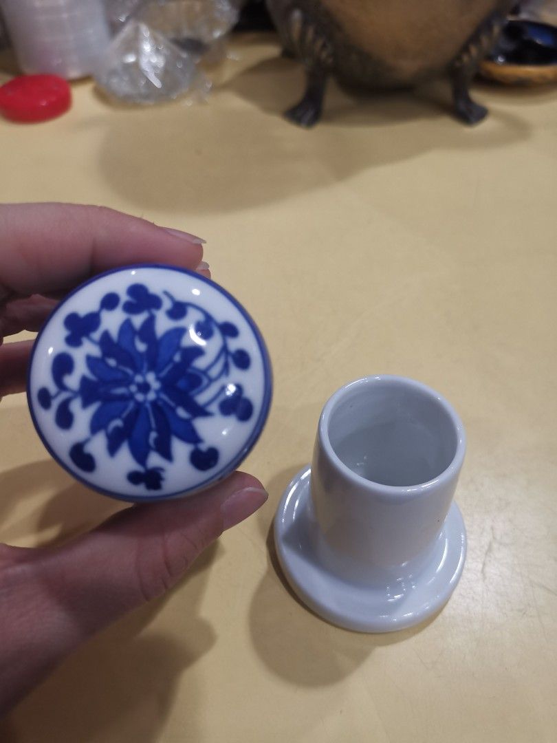 Vintage Chinese Style Blue White Design Ceramic Toothpick Holder ...