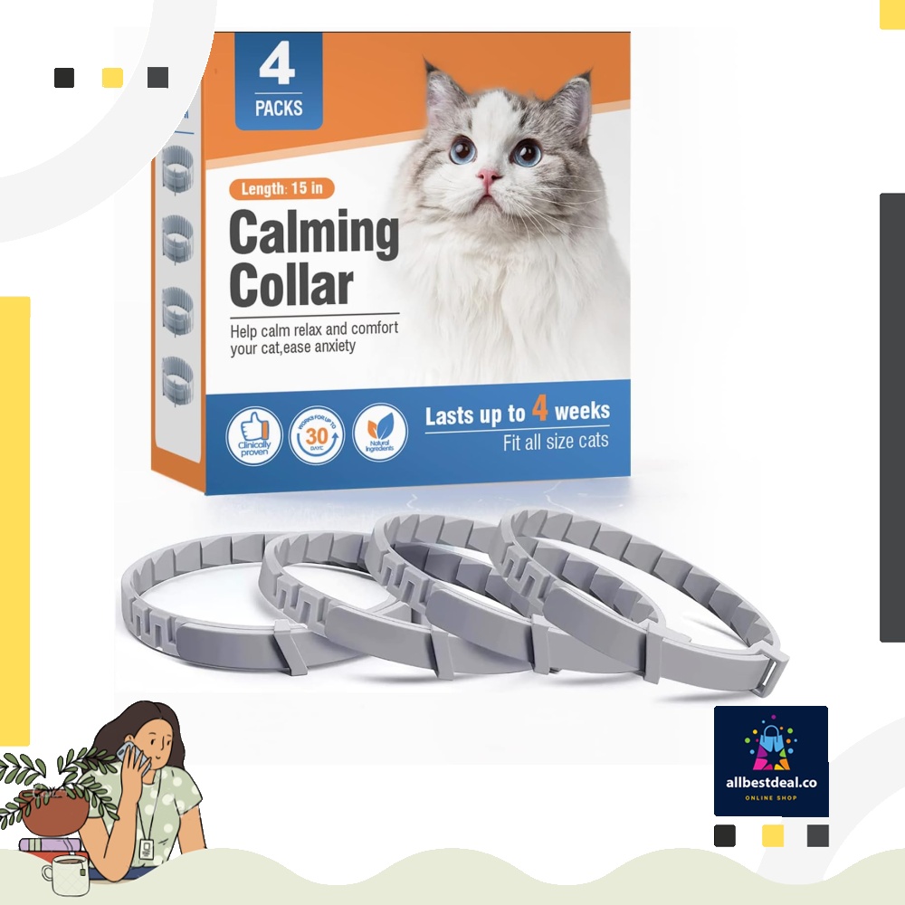 4 Packs Cat Calming Collar for Cats Pheromone Collar Efficient Relieve ...