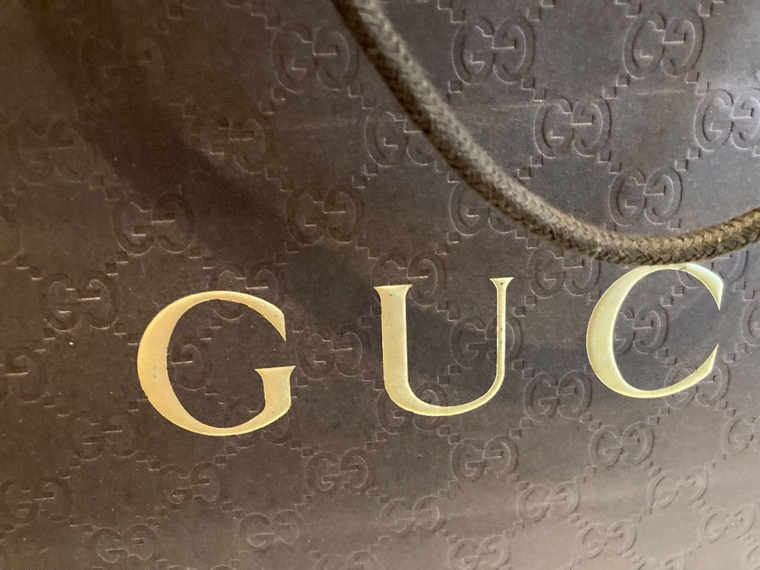 Authentic Large Gucci Paper Bag but with flaws, Luxury, Bags & Wallets ...