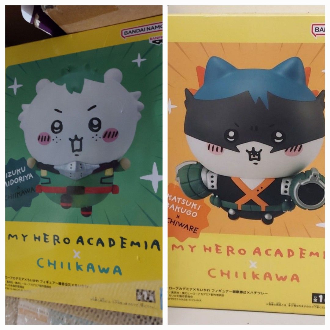 Bandai 我的英雄學院 crossover chiikawa 小可愛 綠谷出久 小八貓 爆豪 Figure, 興趣及遊戲, 玩具 & 遊戲 ...