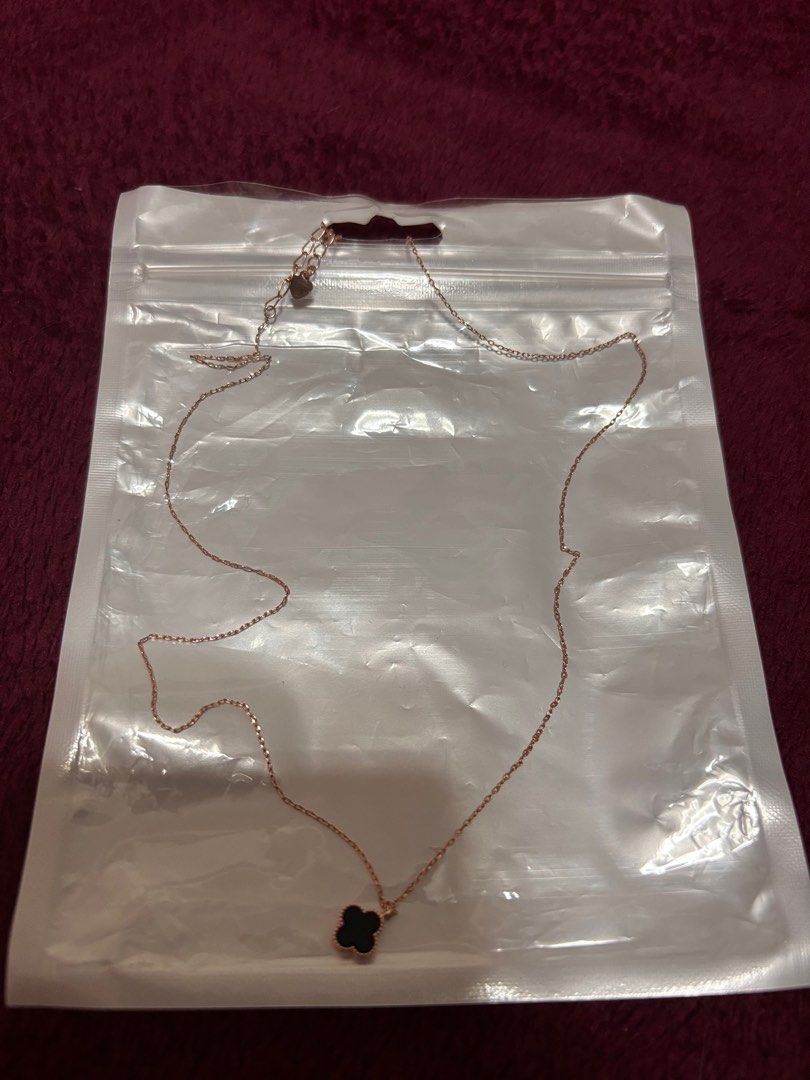 Black Clover necklace (Gold Chain), Women's Fashion, Jewelry ...
