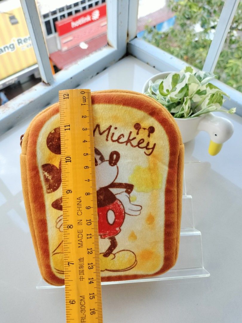 Disney Mickey Toast Bread plush pouch, Women's Fashion, Bags & Wallets ...