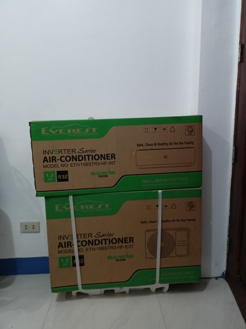 Everest 1.5HP Split Type Inverter Aircon, TV & Home Appliances, Air ...