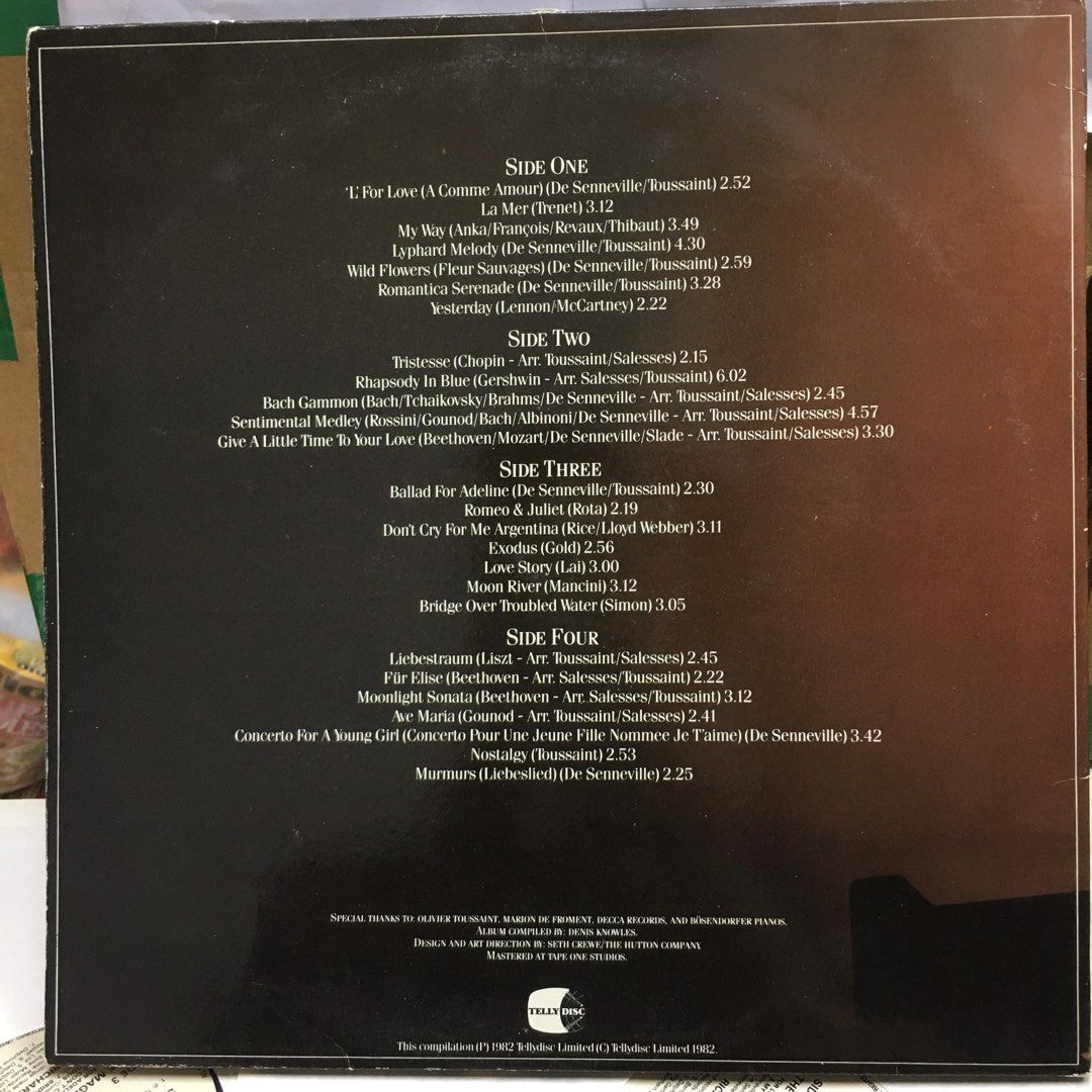 LP Pop : (2 LP) The Magic of Richard Clayderman, Tellydisc UK 黑膠唱片，英國版 ...