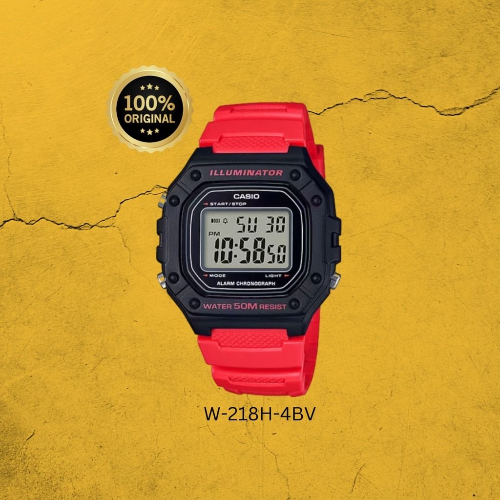 Original Casio W218 Rubber Water Resist Sports Fashion Male Female Unisex Illuminator Watch, Men ...