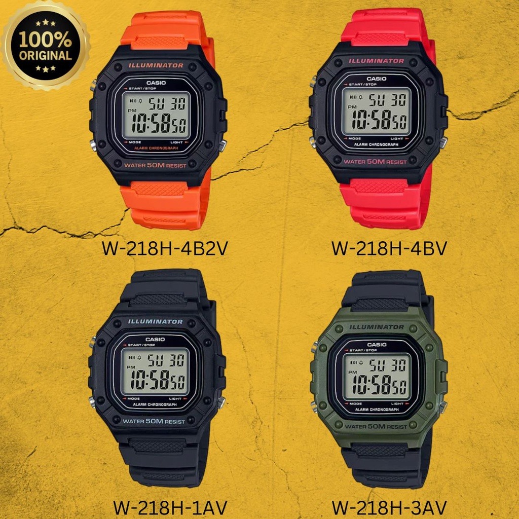 Original Casio W218 Rubber Water Resist Sports Fashion Male Female ...