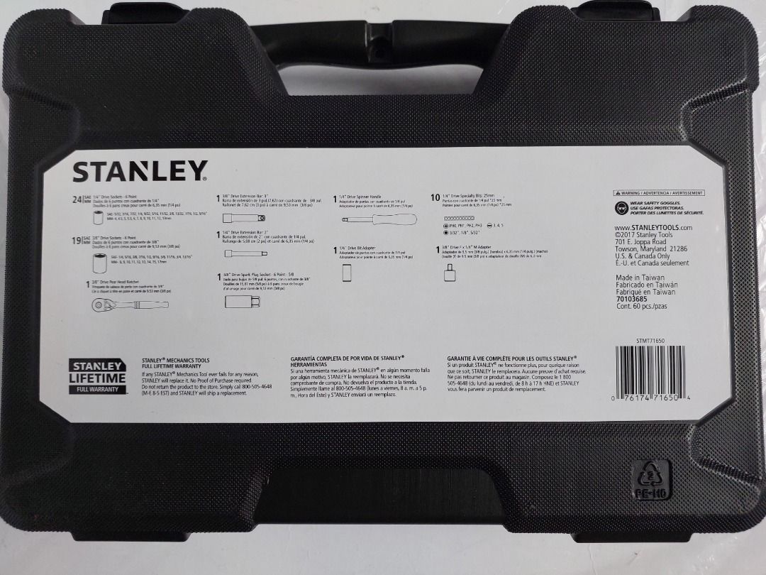Stanley Mechanics Tool Set 60 Piece NewUSA, Mobile Phones & Gadgets ...