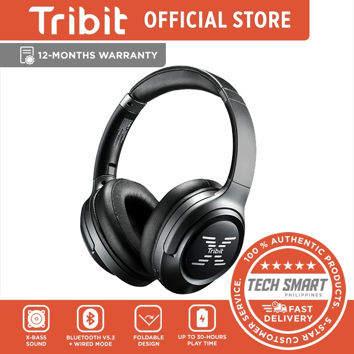 Tribit XFree Go Bluetooth Headphones, Wireless Headphones Over Ear with ...